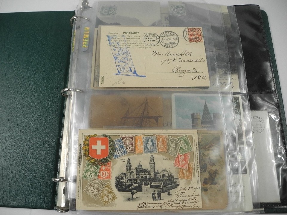 SWITZERLAND, assortment of Postcards & Covers in plastic sleeves(binder ...