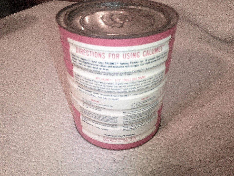 VINTAGE LARGE CALUMET BAKING POWDER 10LB TIN CAN NATIVE AMERICAN Indian ...