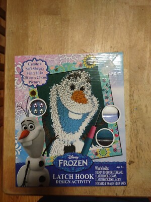 FROZEN LATCH HOOK KIT Olaf Snowman 8"x10" Disney Kids Craft Tara ...