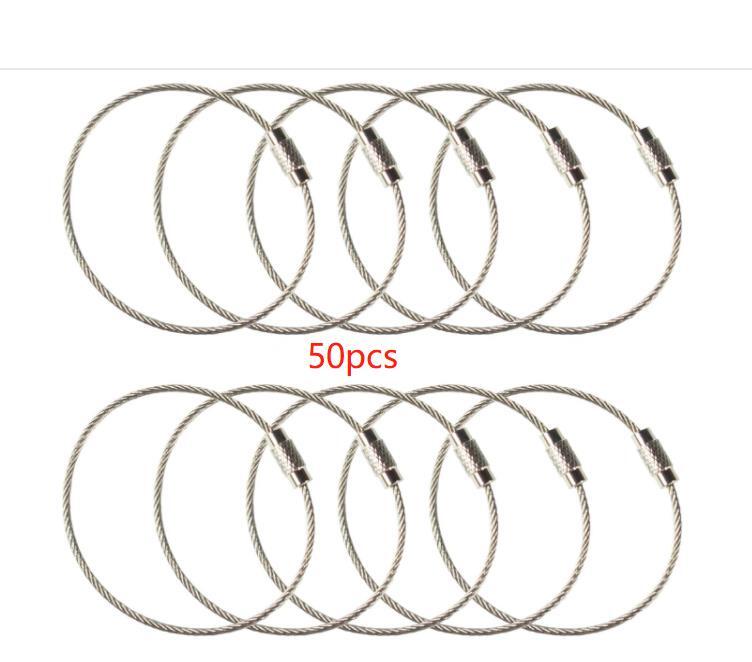 Stainless Steel Wire Keychains Aircraft Cable Key Ring Loops for ...