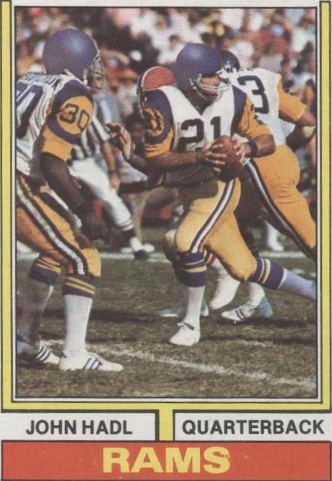 1974 Topps Parker Brothers Pro Draft - John Hadl #50 1972 Stats on Back ...