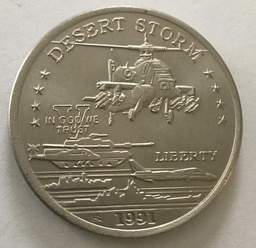 Desert Storm Hutt River Province $5 AH-64 Apache Helicopter Coin Medal ...