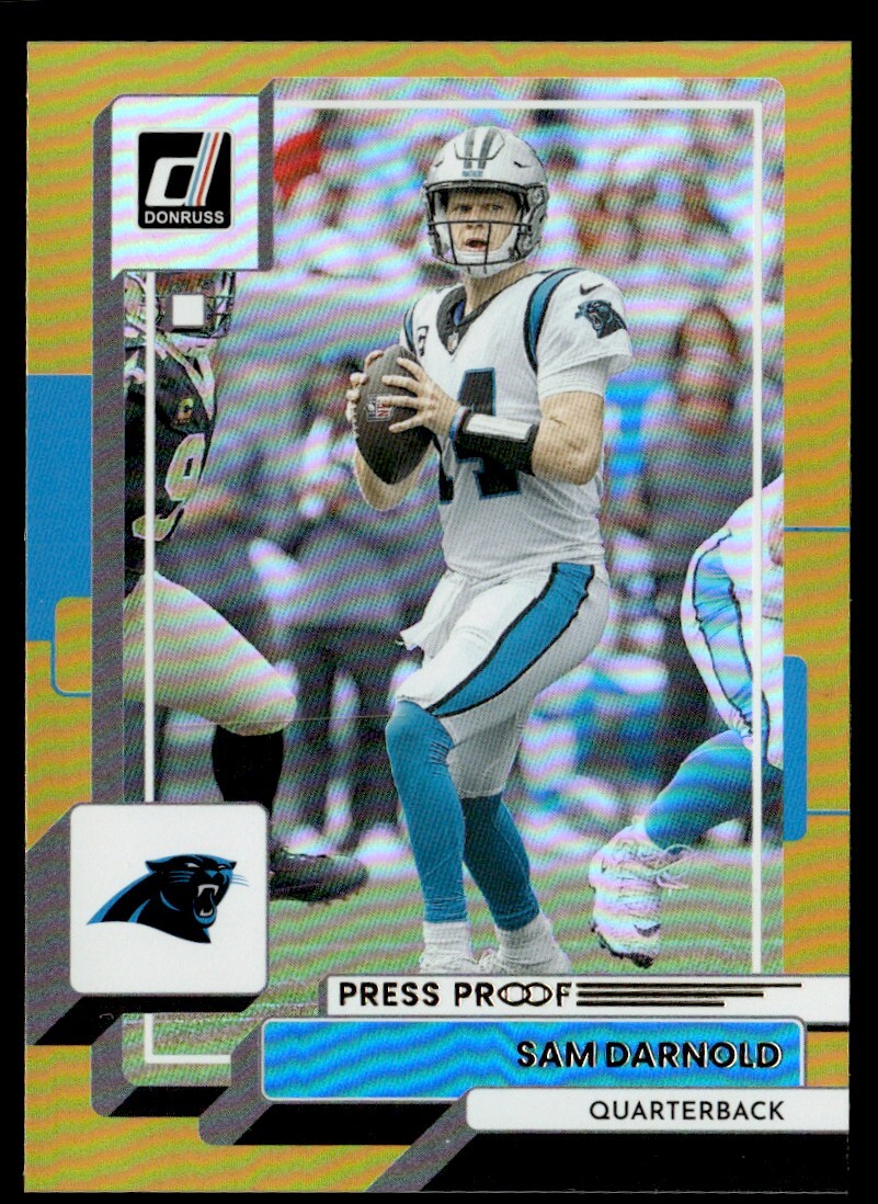 2022 Donruss Gold Holo Press Proof Sam Darnold Carolina Panthers #236 ...