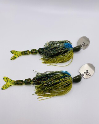 1/4oz Bladed Vibrating Swim Jig Custom Lot Of 2 Bluegill With Swimbait ...
