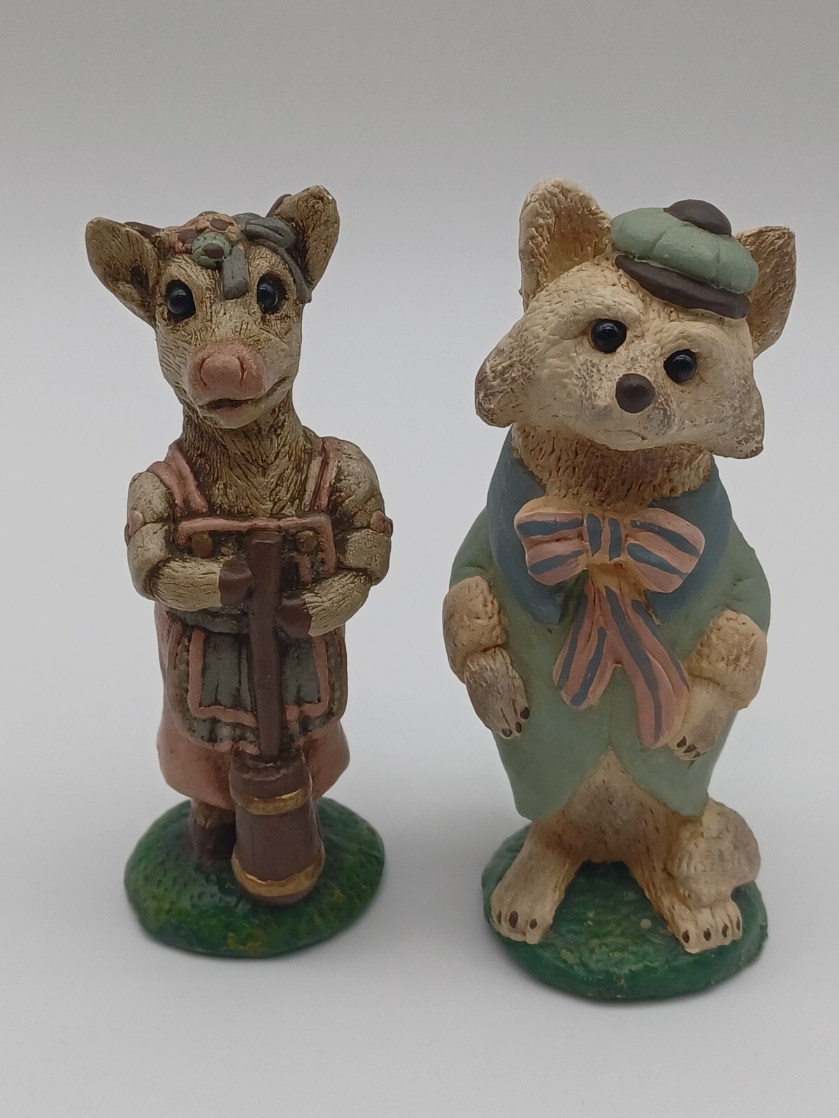 Vintage Chalkware Cow And Fox Figurine Woodland Farmhouse Fairytale ...