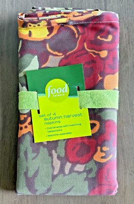 Food Network AUTUMN HARVEST Cloth Napkins Set of 4 NEW | eBay
