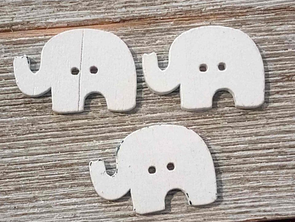 3 Green Elephant Flower Buttons Sewing Crafting Wood 2 Hole 1 1/8" | eBay