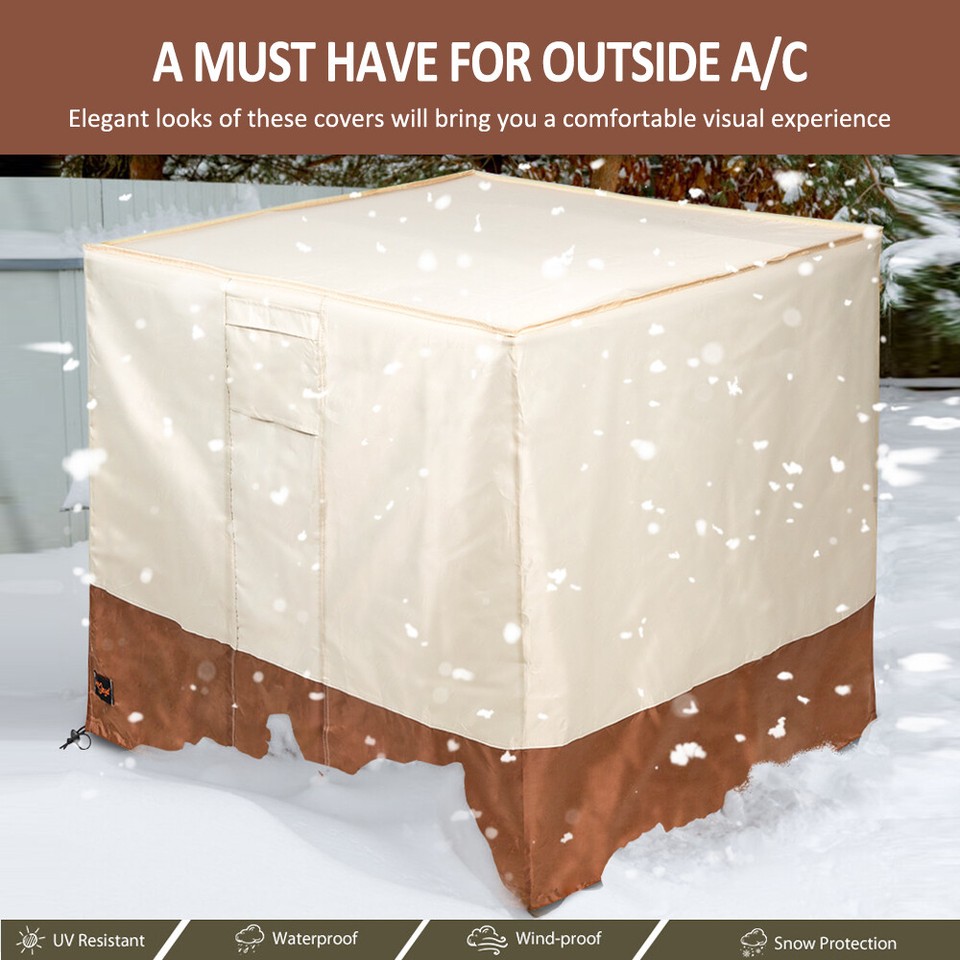 Waterproof Air Conditioner Cover Outside AC Units Central Winter Light ...