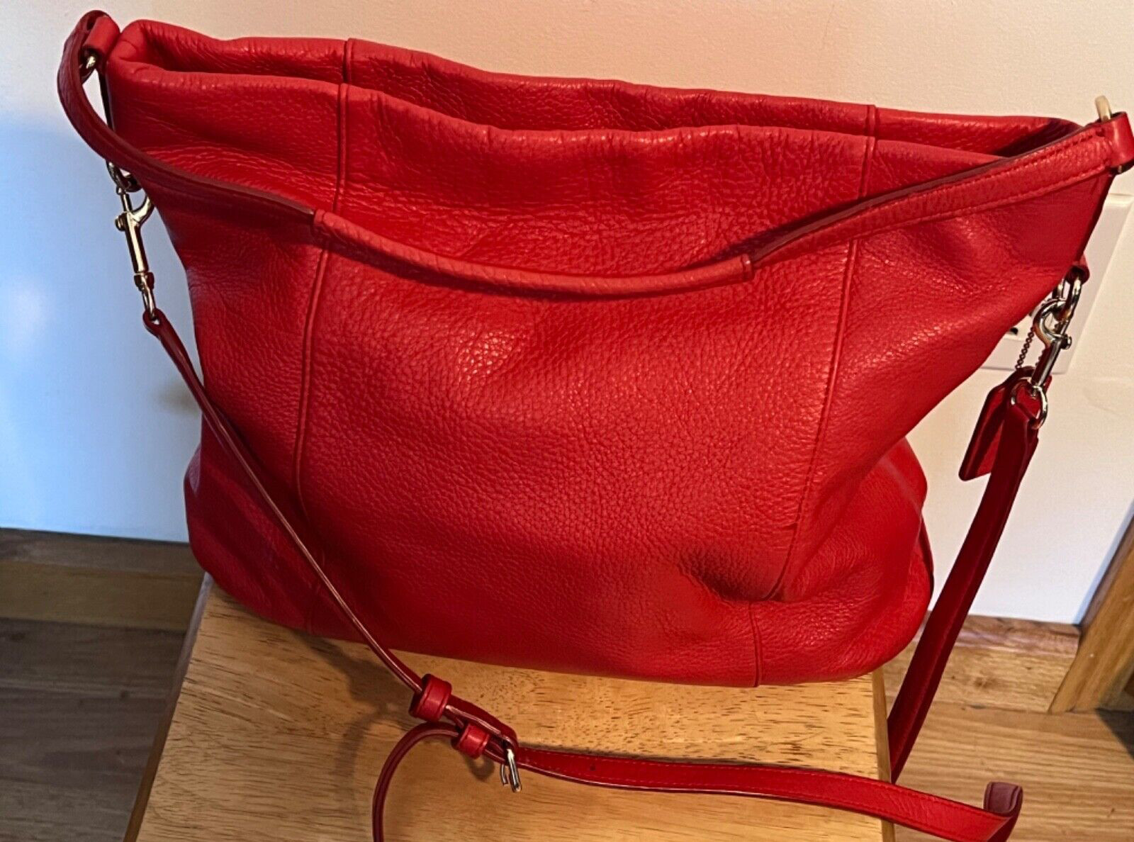 Coach Isabelle Pebbled Leather Hobo Cross-Body Tote P… - Gem