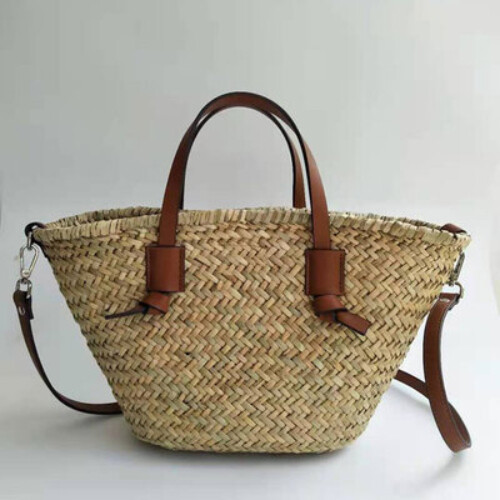 Wicker Woven Basket Bags Rattan Women Handbags Beach Straw Tote ...