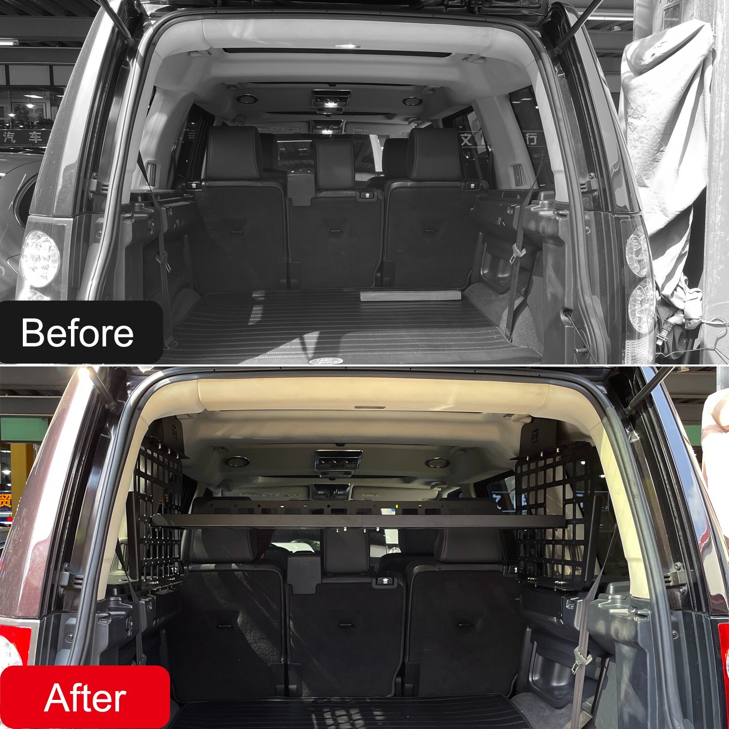 for Land Rover LR3 LR4 Molle Panels Rear Cargo Shelf Storage Luggage ...