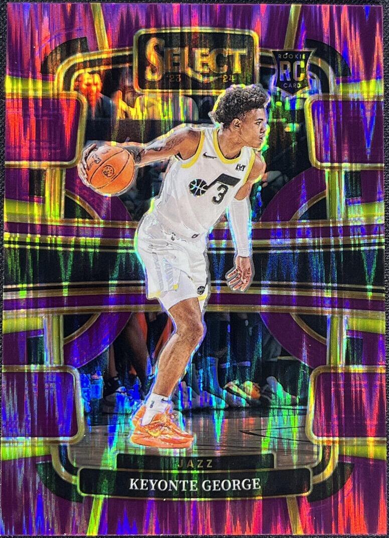2023-24 Panini Select - Concourse Keyonte George #75 Purple Flash Prizm ...