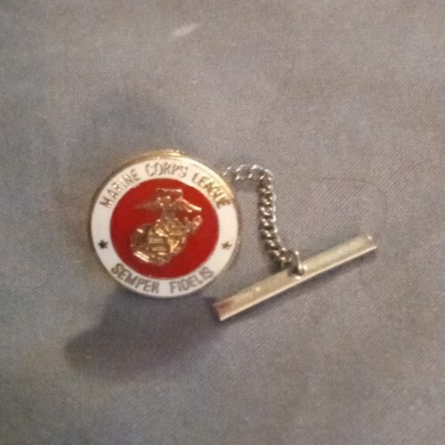 Vintage Gold Tone Marine Corps League Semper Fidelis Red & White Lapel ...