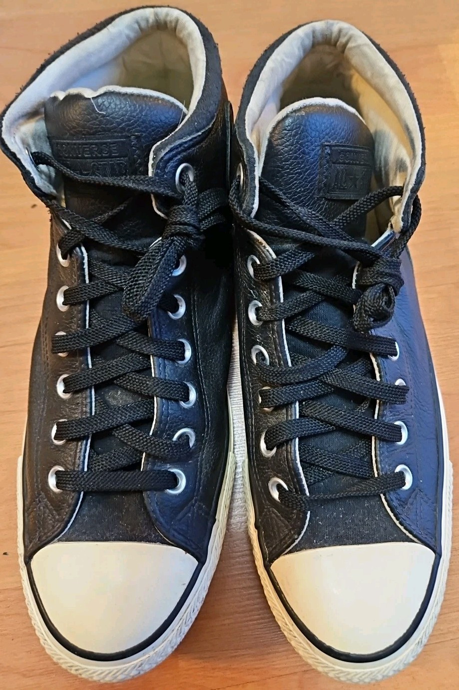 Converse CTAS High Street Leather Mid Black Sneakers … - Gem