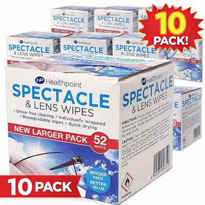 Healthpoint Spectacle & Lens Cleaning Wipes 520 Pack Glasses Screen ...