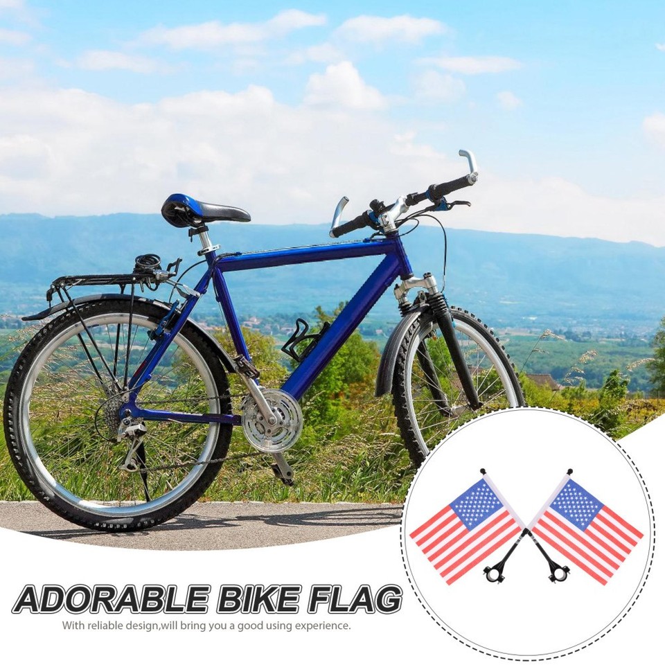 2 Pcs Bike Flag Pole For Cycling Handlebar Safety Flags Outdoor Use ...