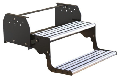 TRA Australia Double Black Steel Caravan Step With Aluminium Tread | eBay