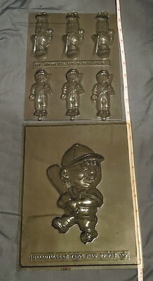 2 Vintage Apollo BASEBALL PLAYER Molds Chocolate Lollipop Candy molds ...