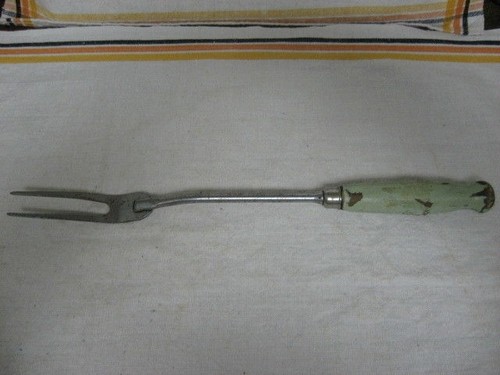 Vintage LONG A&J Meat Fork Serving Fork ~ Made in USA ~ 13" Long ~ Wood ...