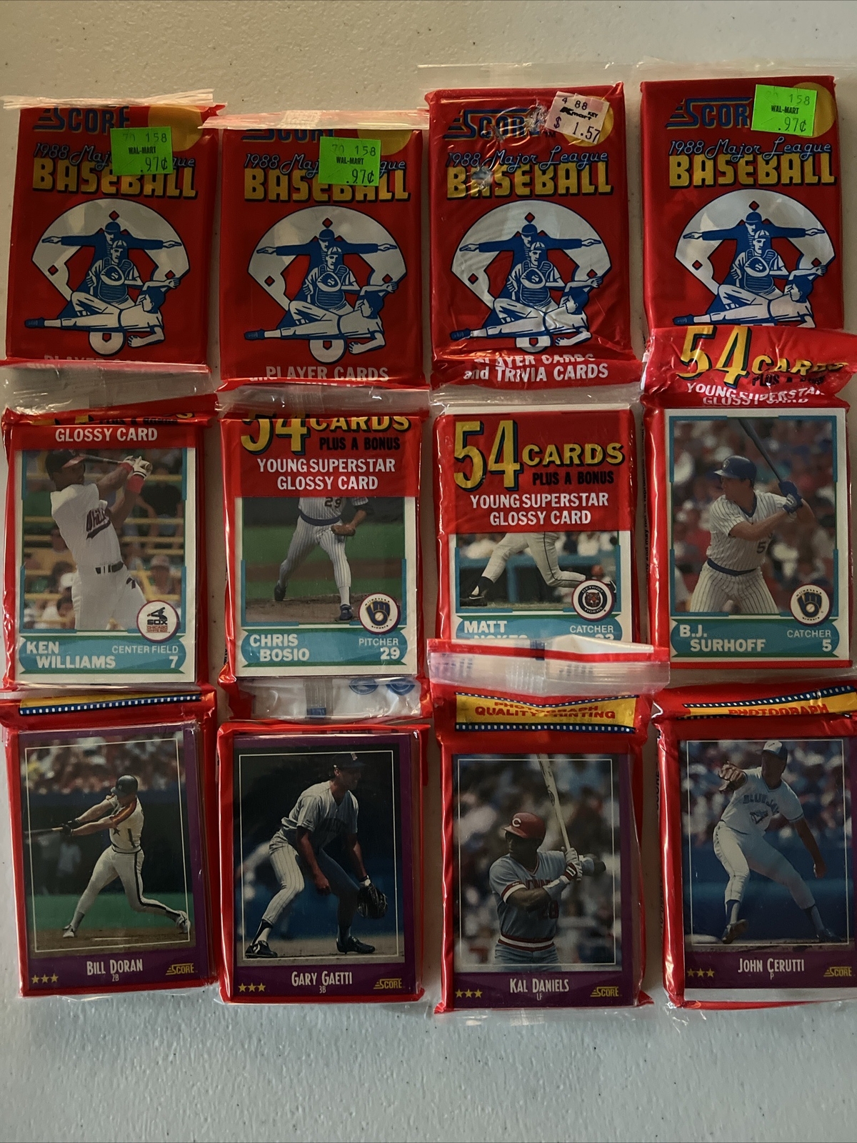 4-1988 Score Baseball Rack Packs Unopened Possible Rookies Superstars ...