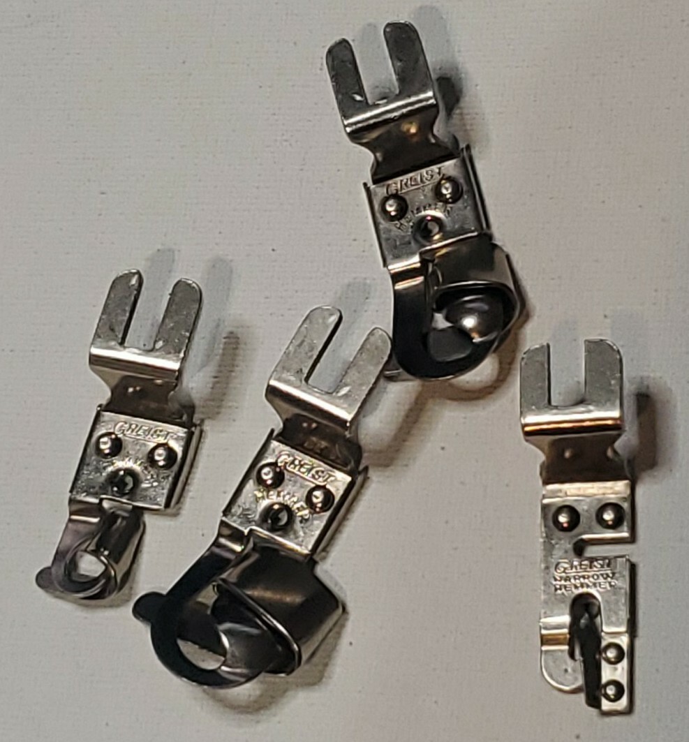 Vintage Varied Greist Hemmer Tucker Edge Sewing Machine Attachments Lot ...