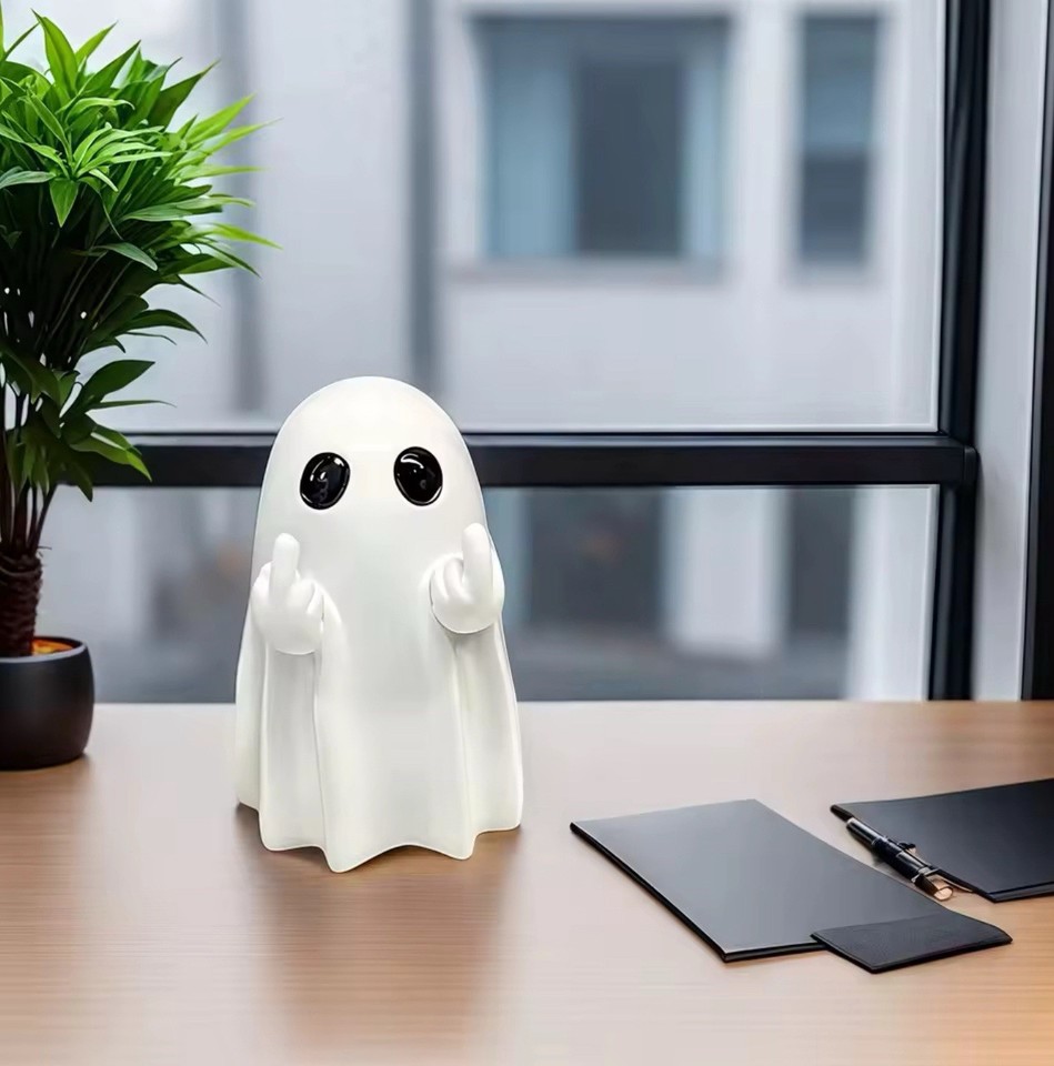 Middle Finger Cute Ghost Statue, Ghosts Small Scary Ghost Figurines | eBay