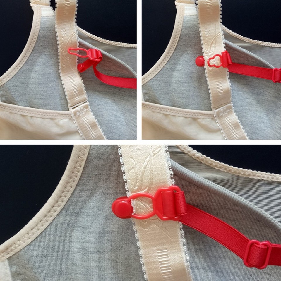 12 Pcs Women Non Slip Bra Strap Clips Nylon Adjustable Buckle for Bras ...