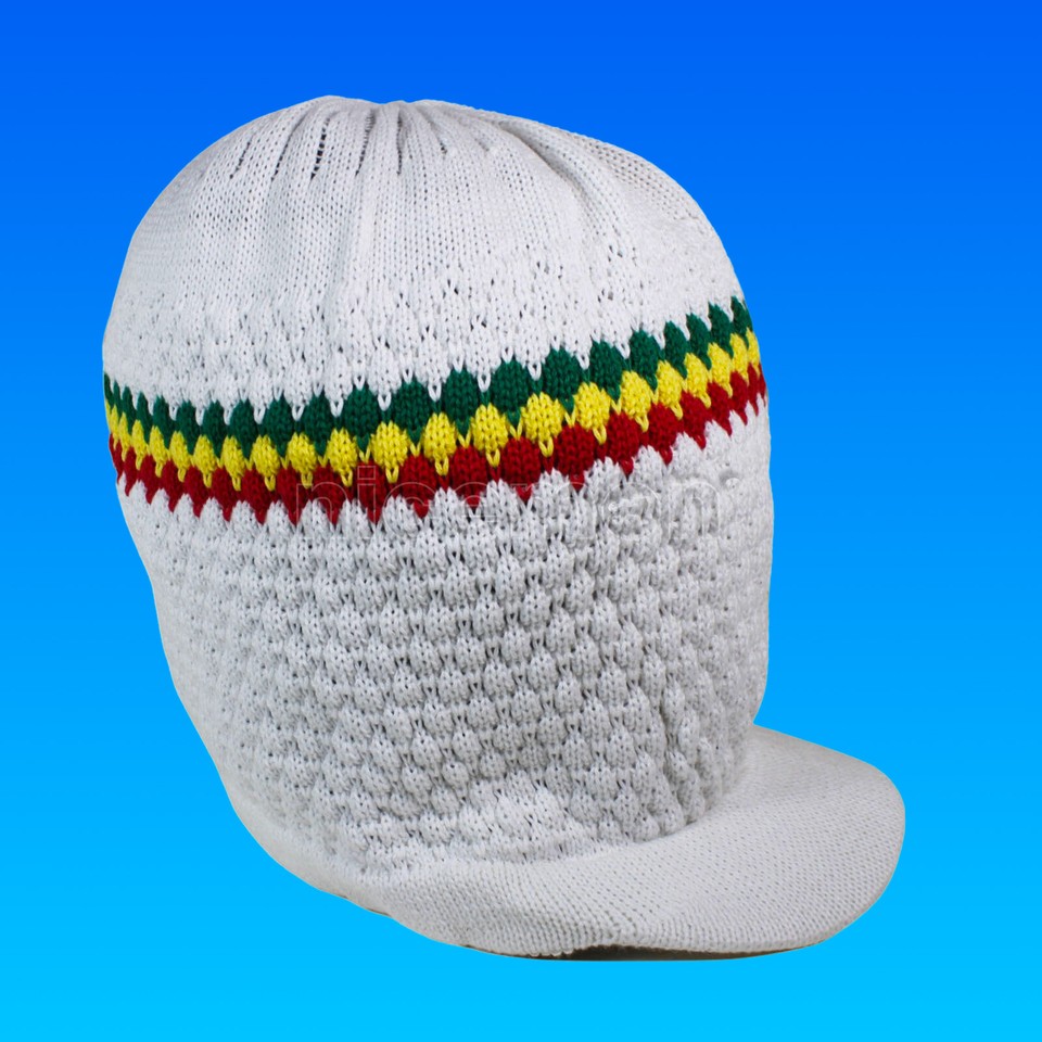 Natty Dreadlocks Rasta Hat Cap Peak Jamaica Caps Selassie Africa Marley ...