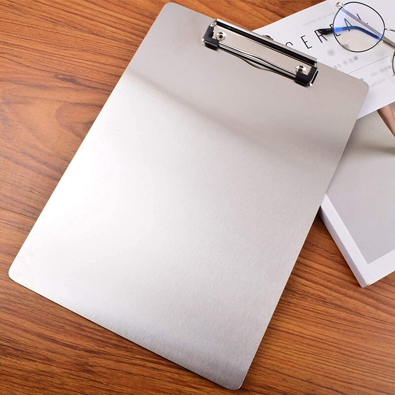 2X(Metal Clipboard Folder A4 Stainless Steel Clip Board Bill Storage ...