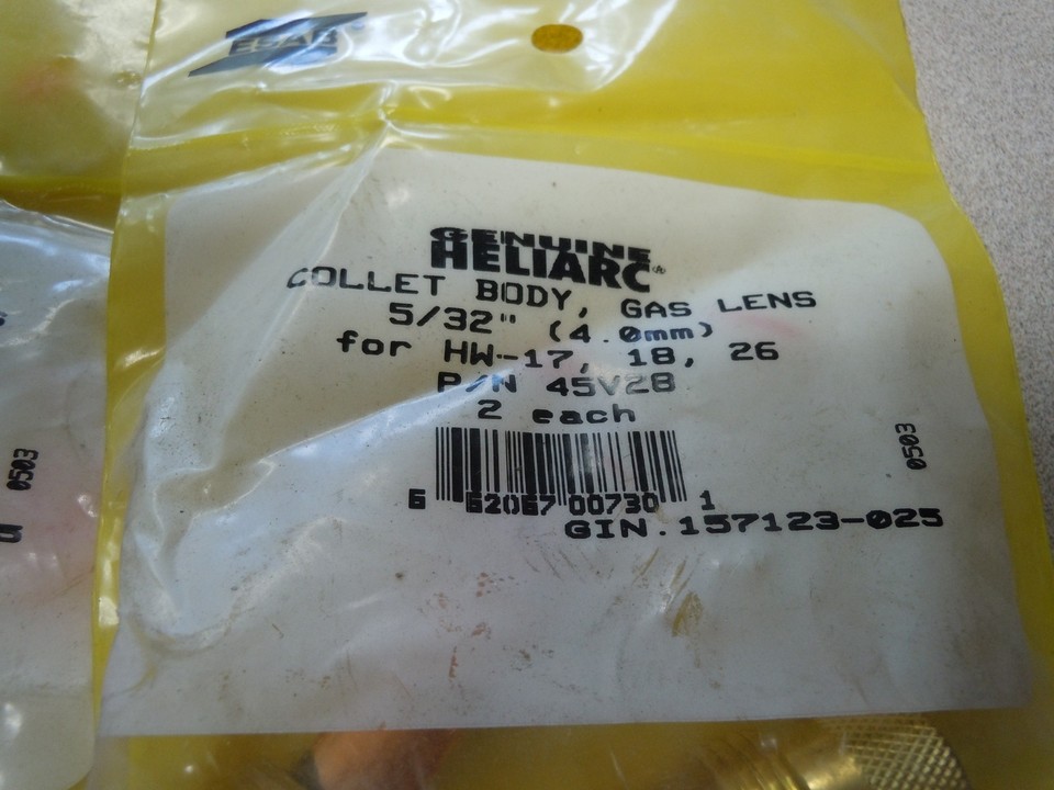 (4) 45V28 (5/32") ESAB BODY GAS LENS COLLET TWO PACKS OF TWO. | eBay