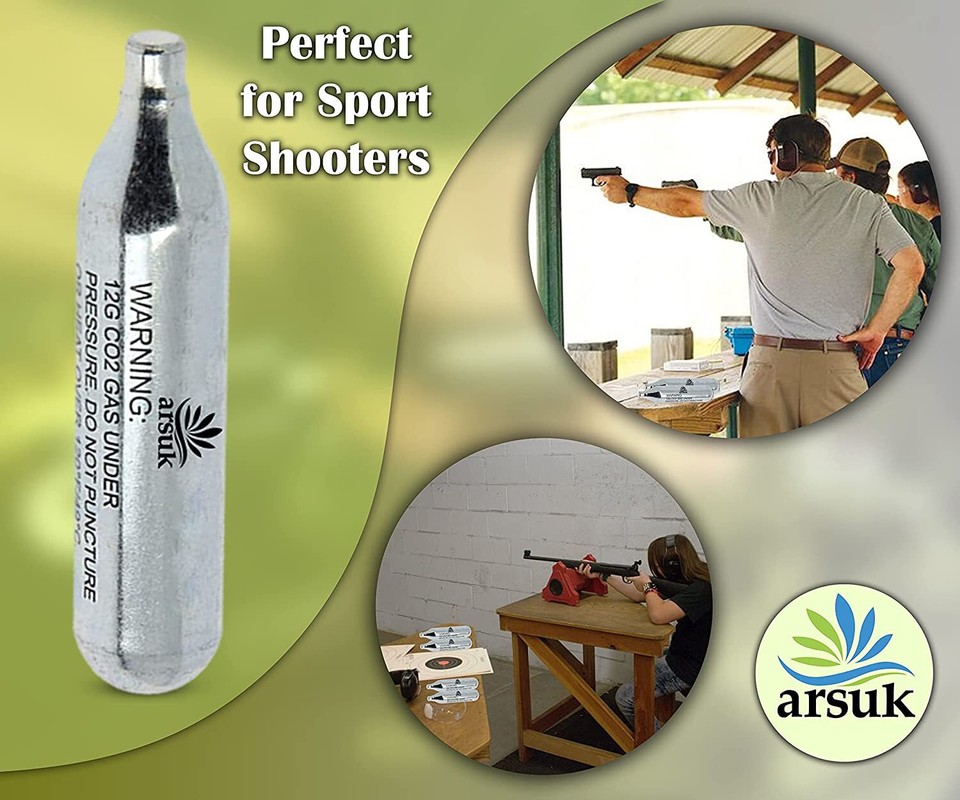 Arsuk CO2 12g Cartridge Gas Capsule for Airsoft bb Gun Paintball CO2 ...