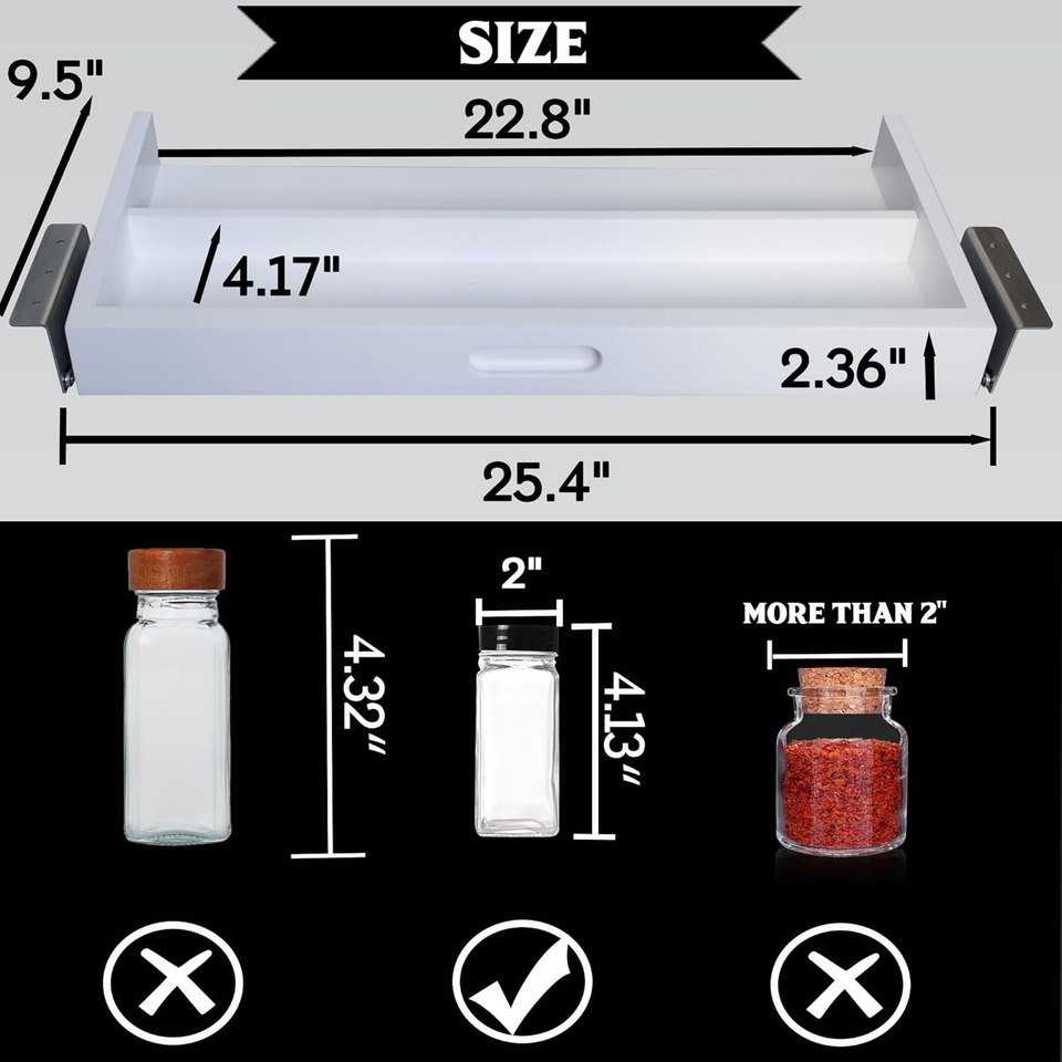 Under Cabinet Spice Rack Organizer - Kitchen Storage Pull down Spice ...