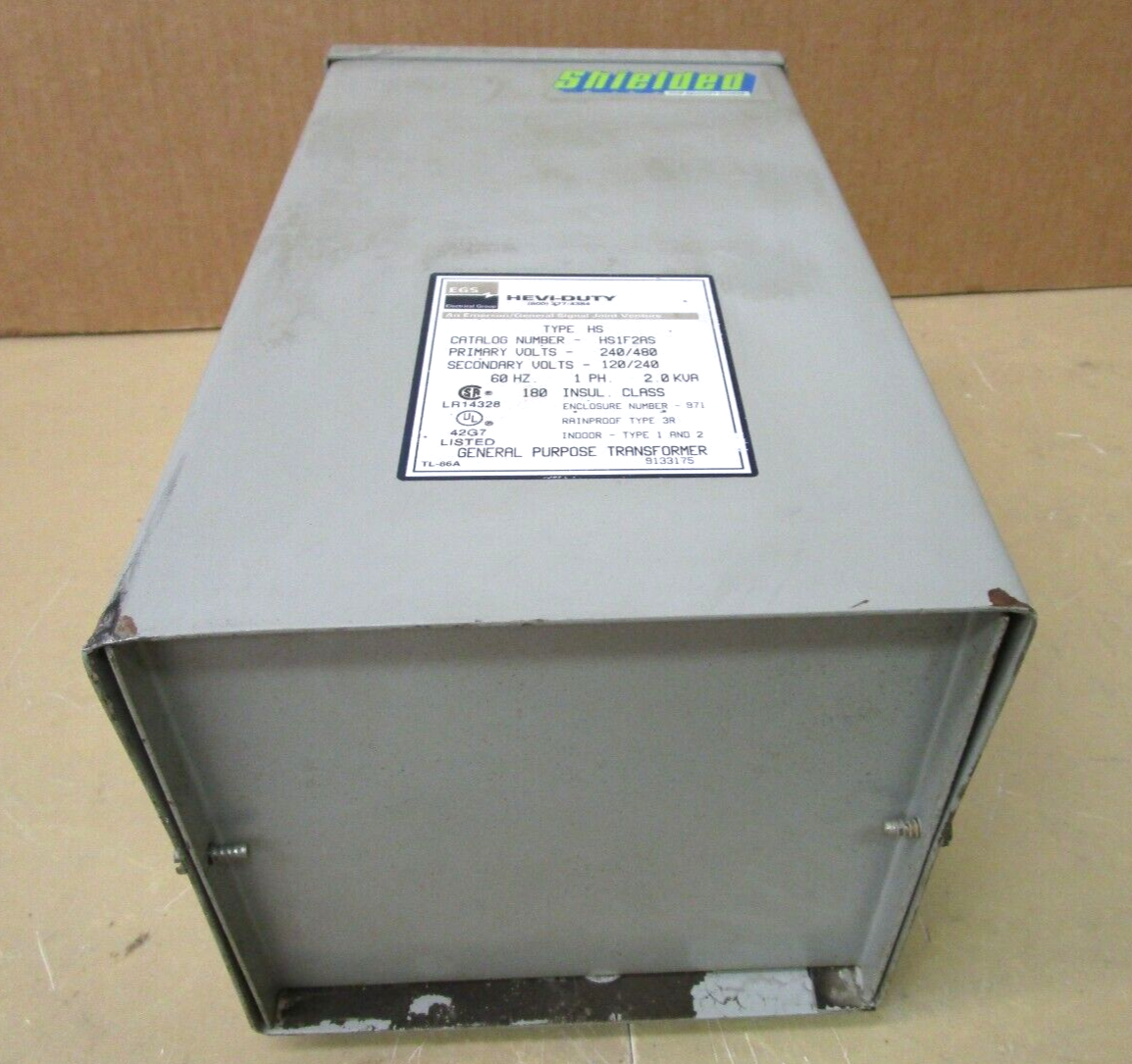 EGS HS1F2AS Transformer 240/480 PRI Volts 120/240 SEC Volts 2.0kVA ...