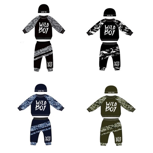Newborn Baby Boys Activewear Clothes Camouflage Top Pant Hat Fall ...