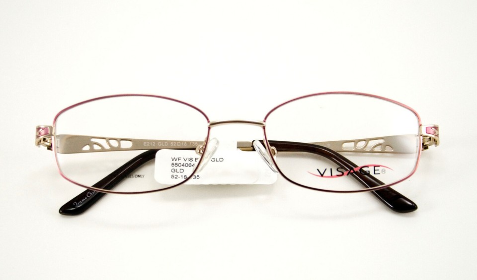 NEW Visage E212 Gold Womans Prescription Eyeglass Frames MSRP $58.00 ...