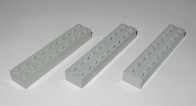 x3 LEGO 3006 / 92538 2X10 Brick - LIGHT GREY - Parts & Pieces | eBay UK