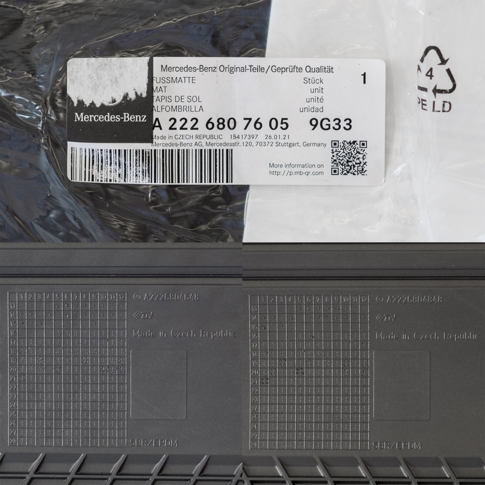Mercedes S550 S560 S63 S65 AMG OEM Winter Rubber Floor mat set 2014 ...