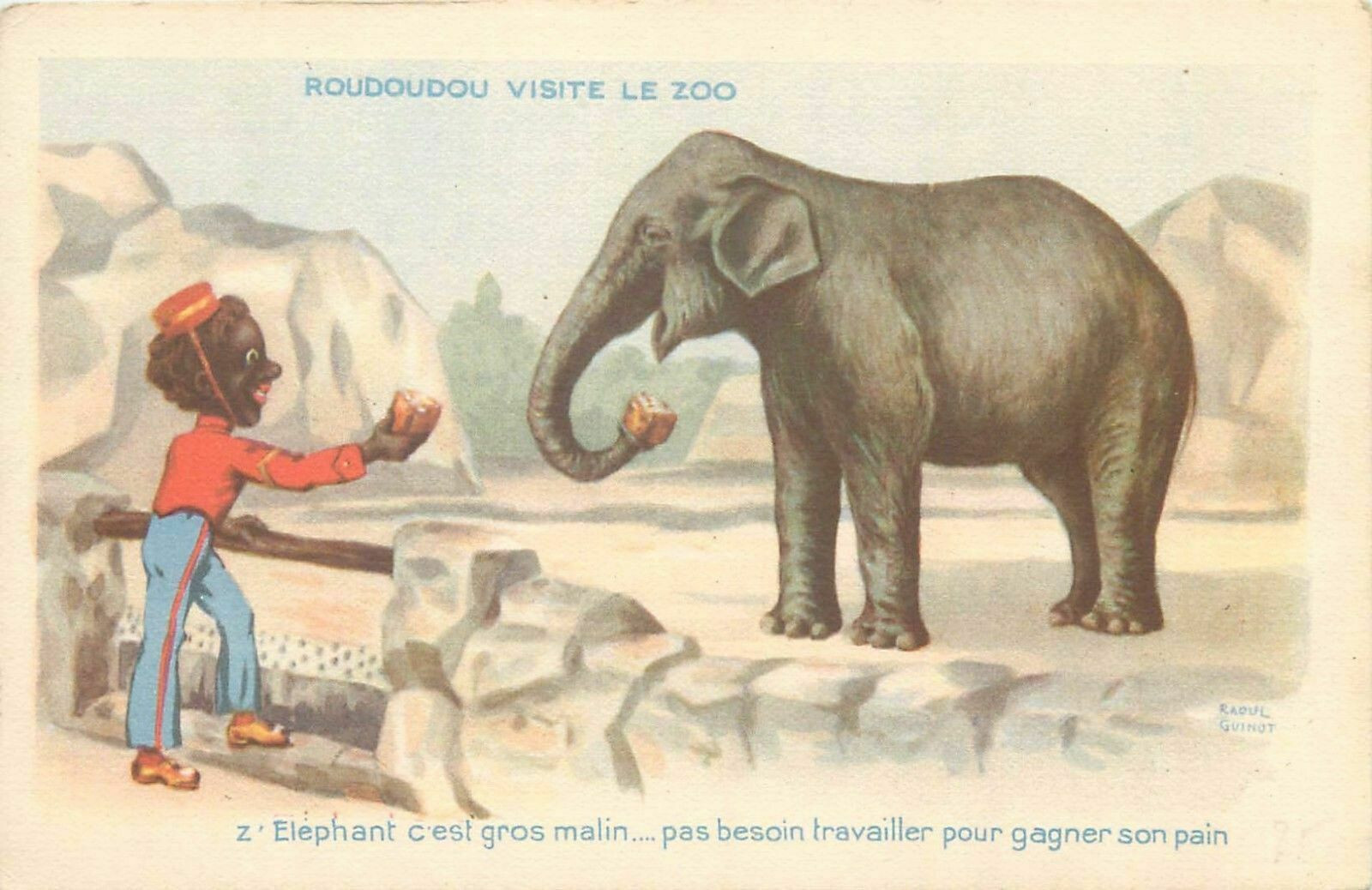 Advertising Samaritaine Roudoudou zoo elephant dices caricature Raoul ...
