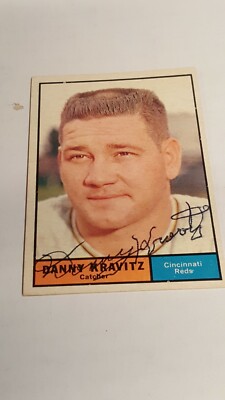 Danny Kravitz autographed 1961 Topps card # 166 Cincinnati Reds | eBay