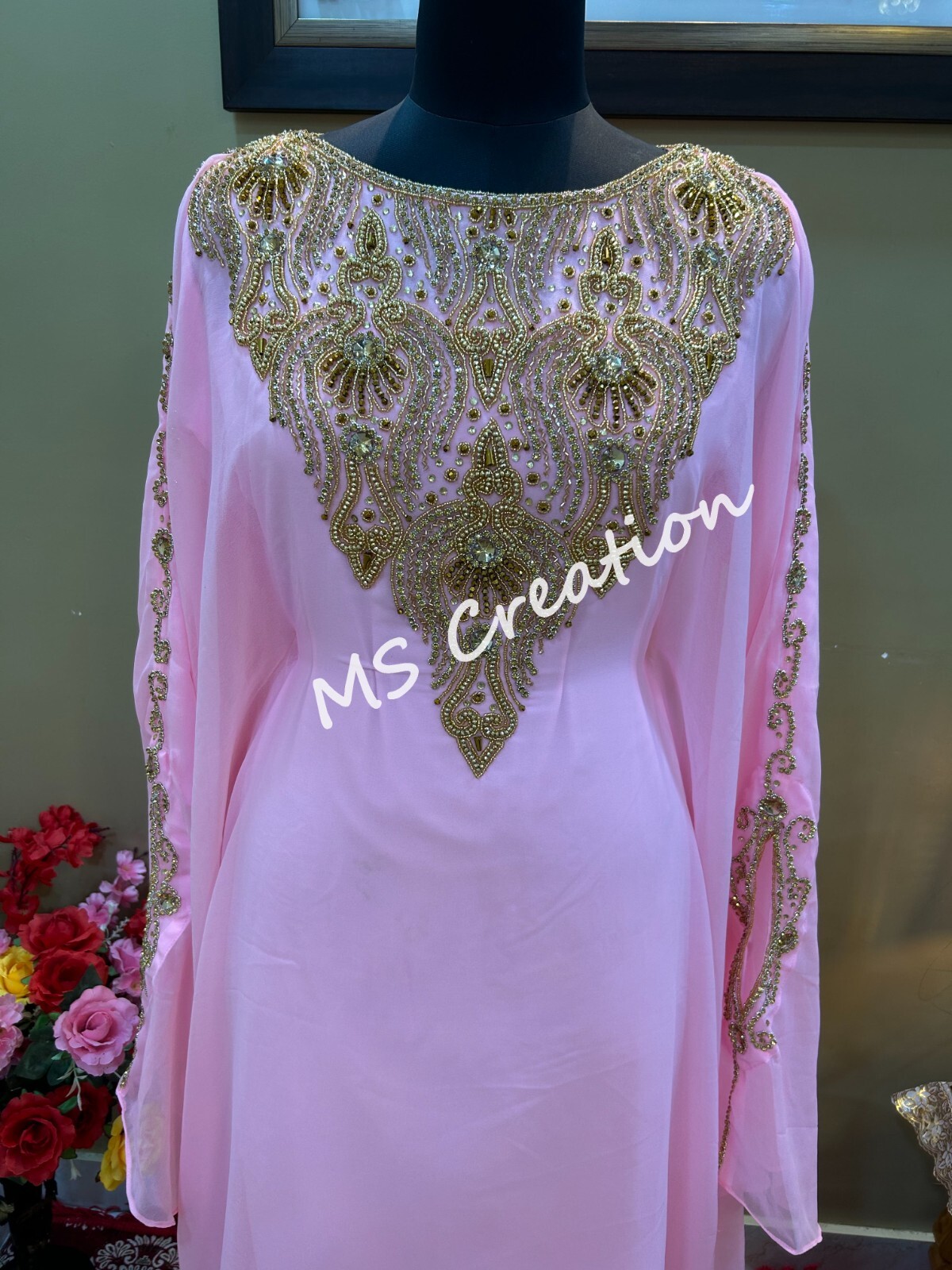 Sale !! Dubai Beaded Kaftan Arabian Plus Size Abaya Party Fancy Dresses ...