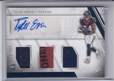 TYLER ERVIN 2016 Panini Absolute Jersey Autograph #226 RC 2/499 Texans ...