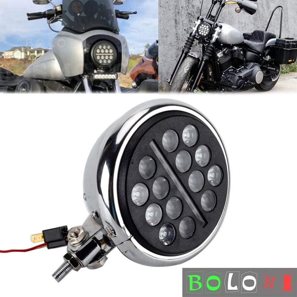 5.75" LED Club style Motorcycle Headlight For Harley Dyna Sporster ...