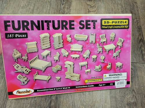 PUZZLED Brand 3D Doll House Furniture Woodcraft Construction Kit Wooden ...