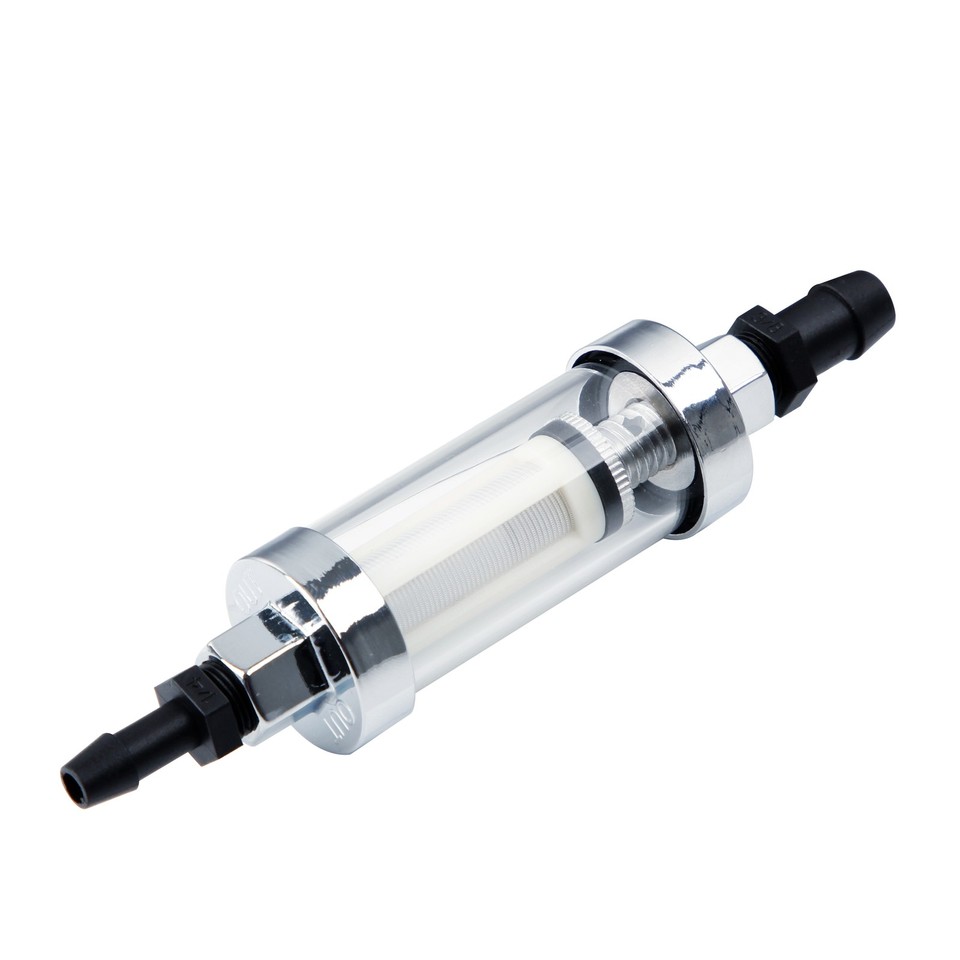 6mm 8mm 10mm Inline Chrome Glass Reusable Washable Fuel Filter ...