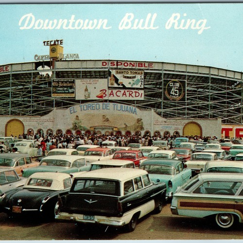 c1960s Tijuana Mexico Postcard El Toreo Bull Ring Stadium Bullfighting ...