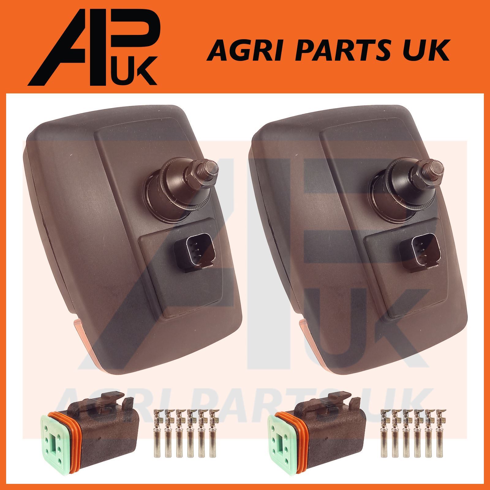 PAIR Headlights Head Light lamps & Male Plugs for JCB Telehandler ...