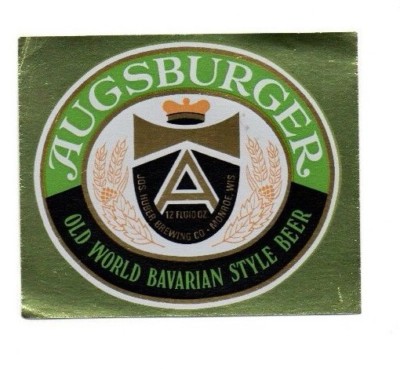 USA - Beer Label - Jos Huber Brewing Co, Monroe, WI - Augsburger | eBay