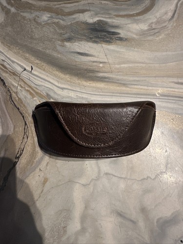 Fossil Sunglass Eye Glass Leather Case Magnetic Closure Brown | eBay