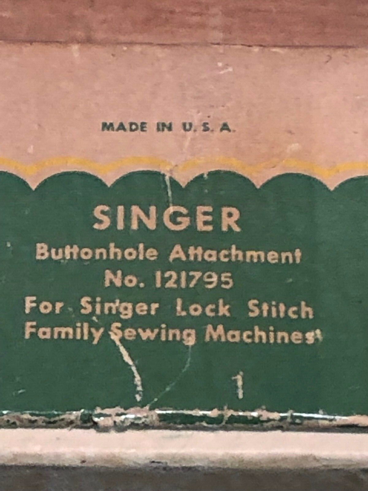 Buttonhole Attachment No 121795 for Singer Lock Stitch Family Sewing ...