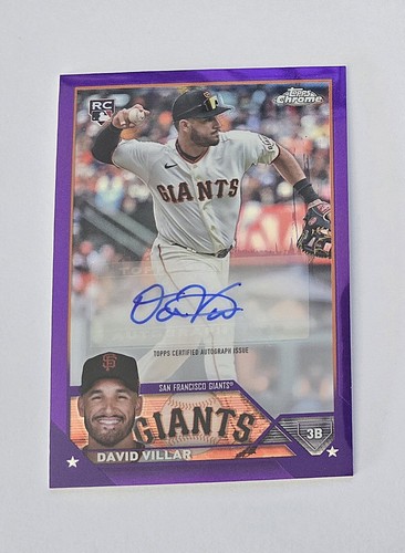 DAVID VILLAR 2023 Topps Chrome Update Purple Refractor RC Auto 002/250 ...